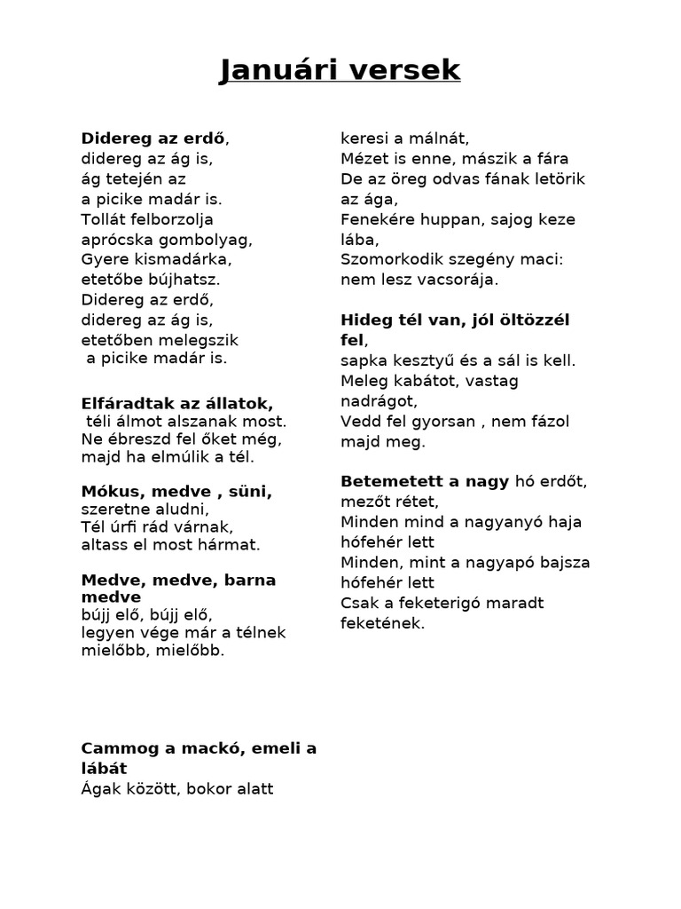 Januári Versek | PDF