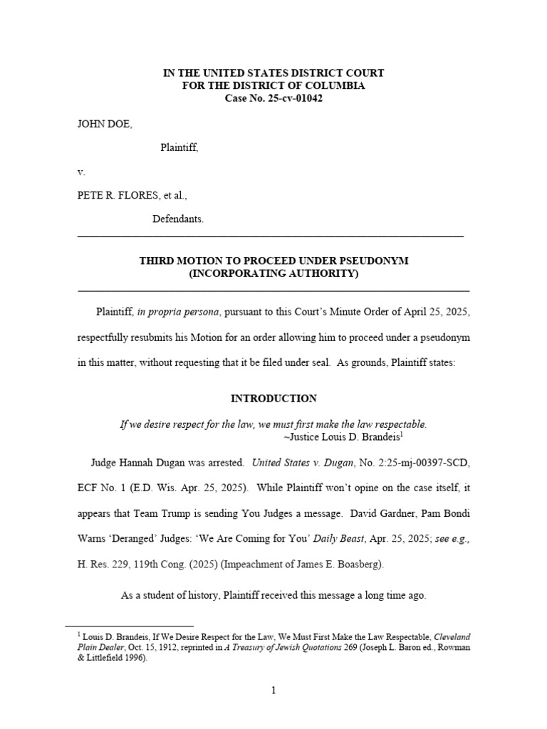 3rd motion for anonymity | PDF | Fourteenth Amendment To The United ...
