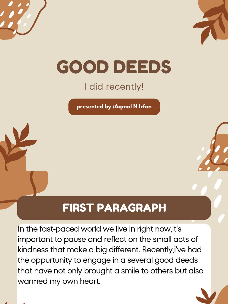 Good Deeds | PDF