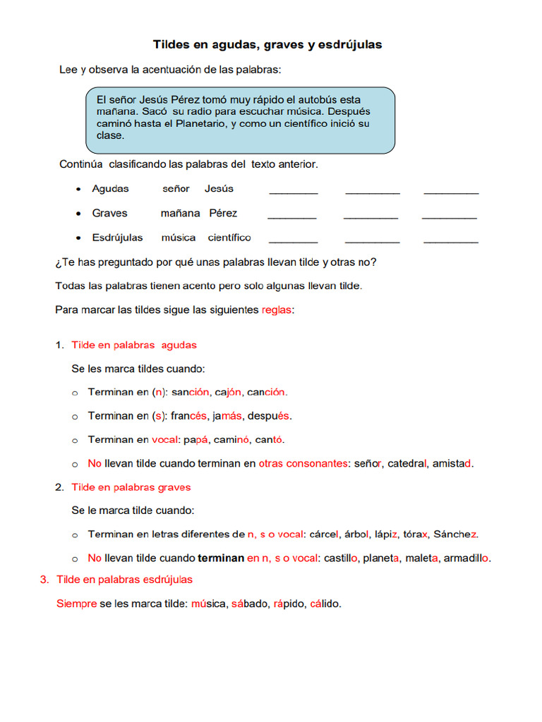 Agudas Graves y Esdrujulas | PDF