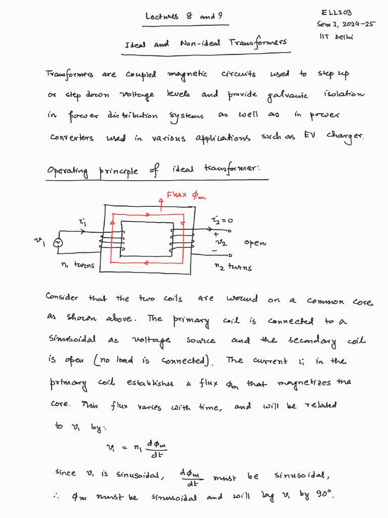 Ideal and Non-Ideal Transformers | PDF