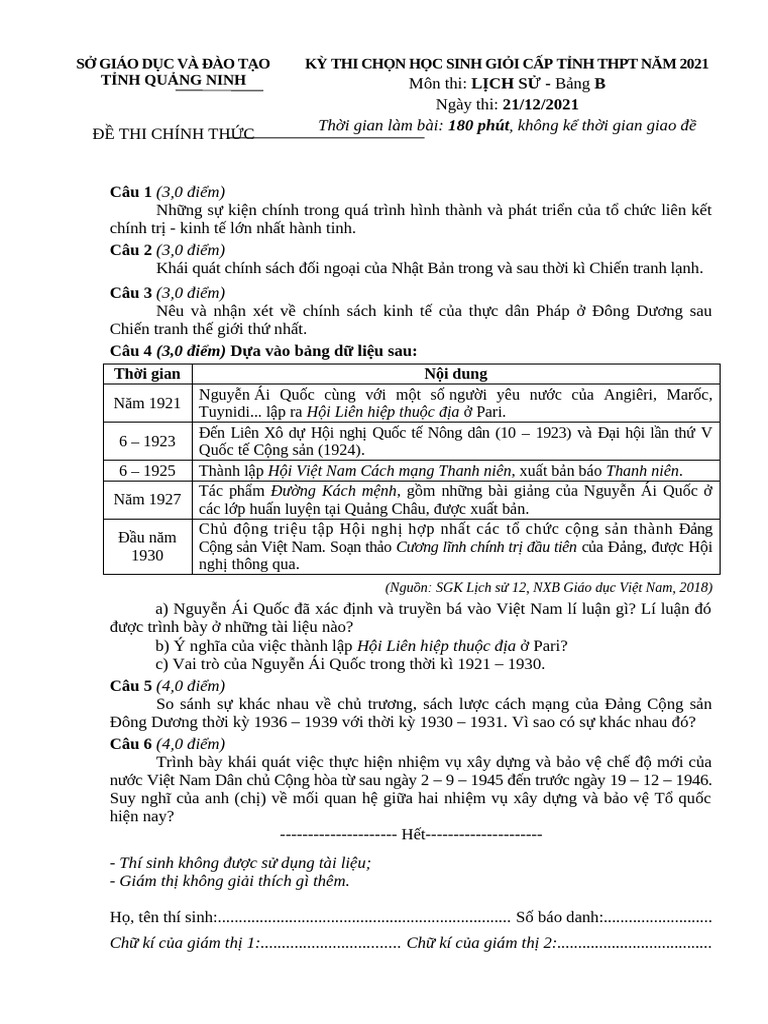 Đề Và HDC 2021 | PDF