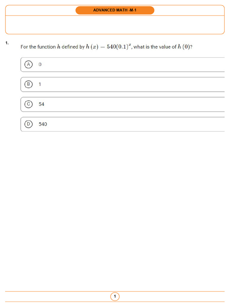 Advanced Math - M-1 | PDF