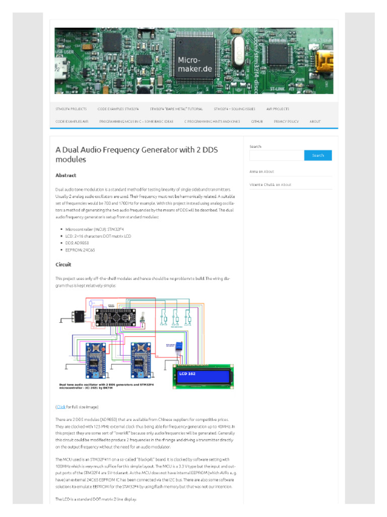 A Dual Audio Frequency Generator With 2 DDS Modules | PDF