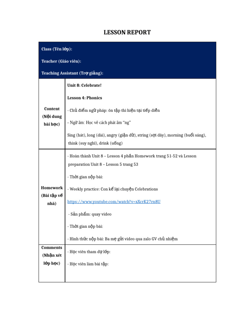 Lesson Report - U8 - L4 - Explorer 2 | PDF