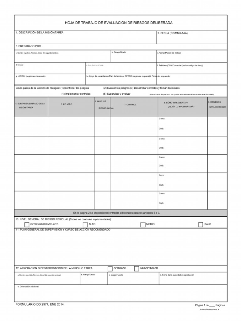 DD_Form_2977 (1) | PDF | Evaluación de riesgos | Riesgo