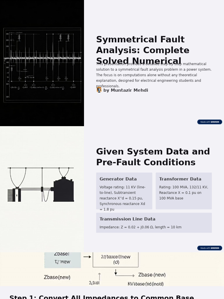 Symmetrical Fault Analysis Complete Solved Numerical | PDF | Electrical Impedance | Transformer
