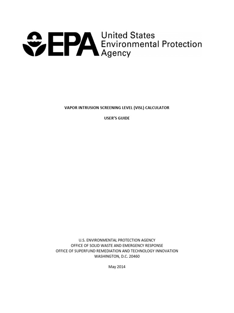 Vapor Intrusion 47 Epa Screening Levels | PDF | Superfund | Resource ...