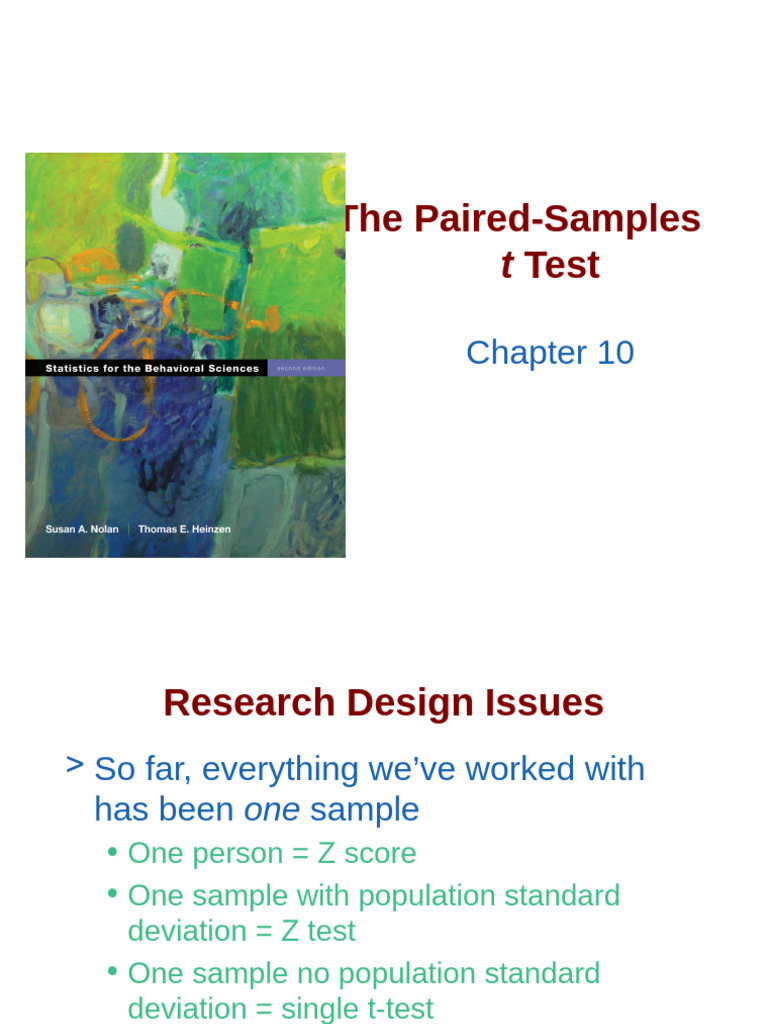 The Paired-Samples T Test | PDF | Student's T Test | Descriptive Statistics