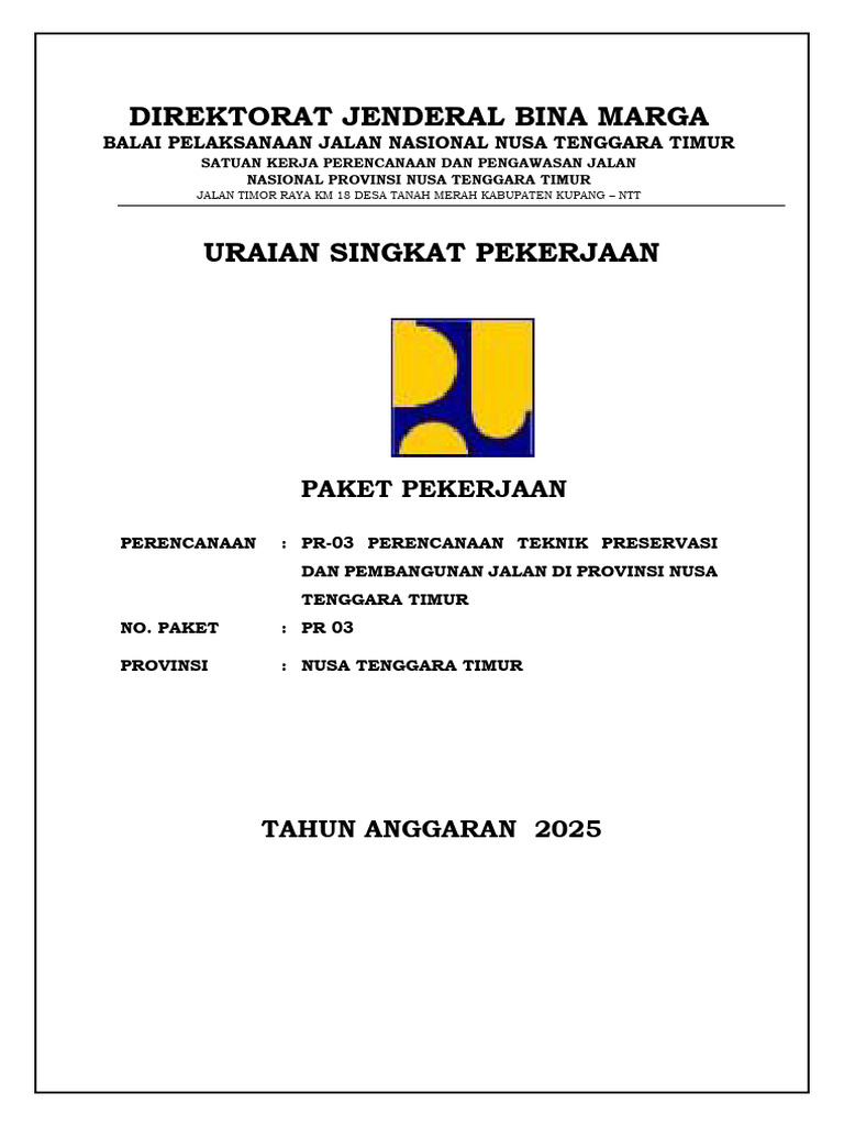 Uraian Singkat PR03 TA 2025 | PDF