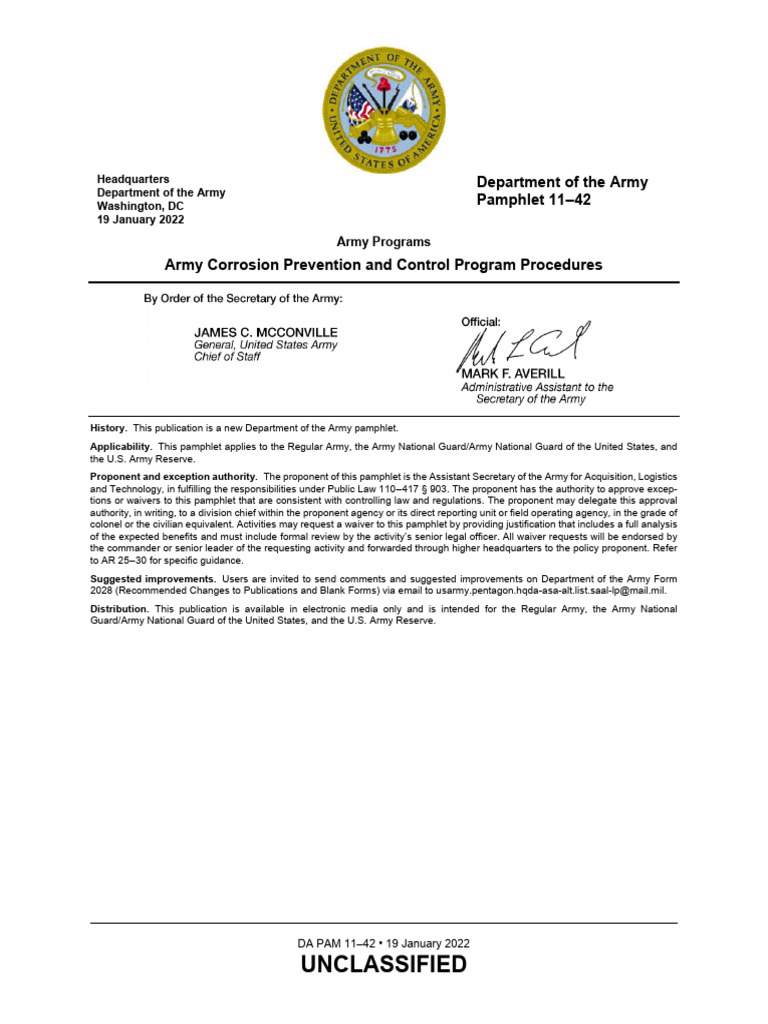 Army Corrosion Prevention Procedures | PDF | Cost–Benefit Analysis ...