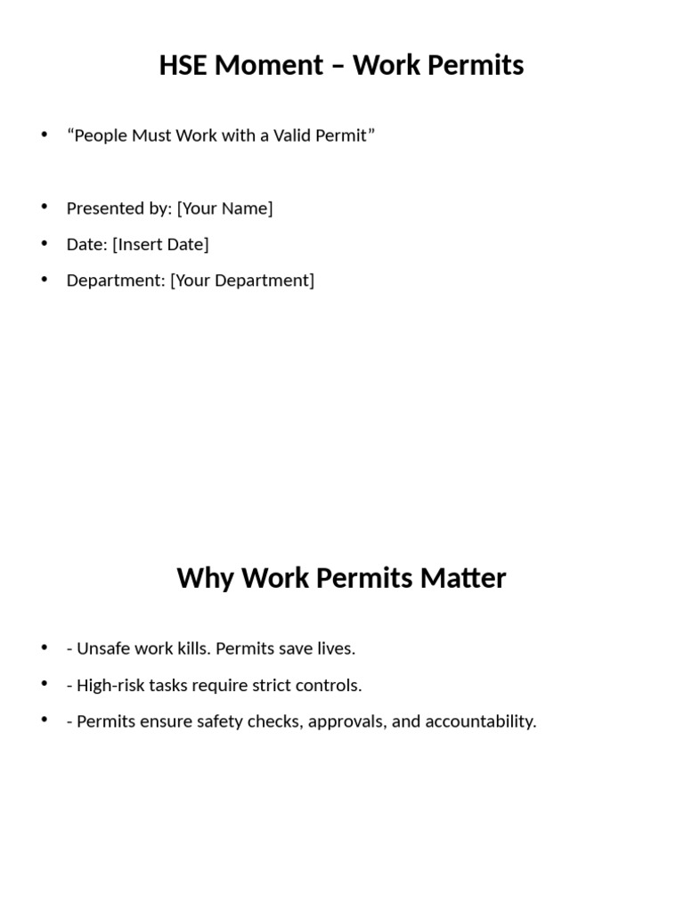 Importance of Work Permits in Safety | PDF