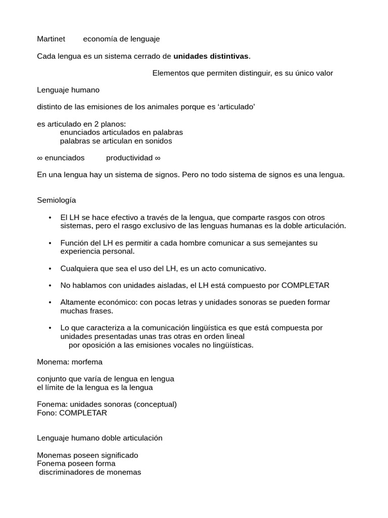 Martinet | PDF | Palabra | Fonema