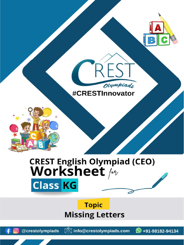 Class KG Missing Letters Worksheet | PDF