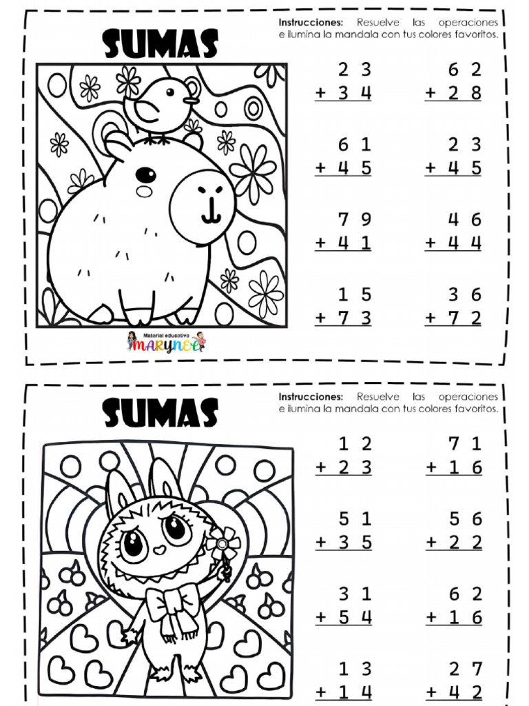 fichas-operaciones-basicas-con-dibujo | PDF