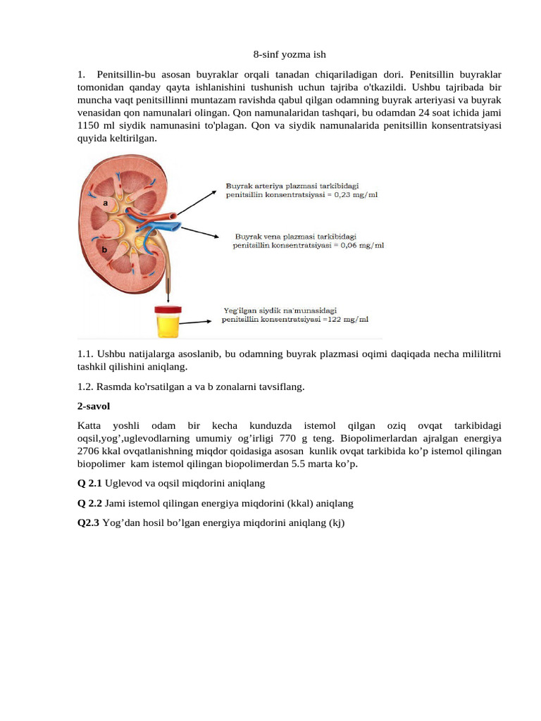 8-Sinf Yozma Ish Uzb | PDF
