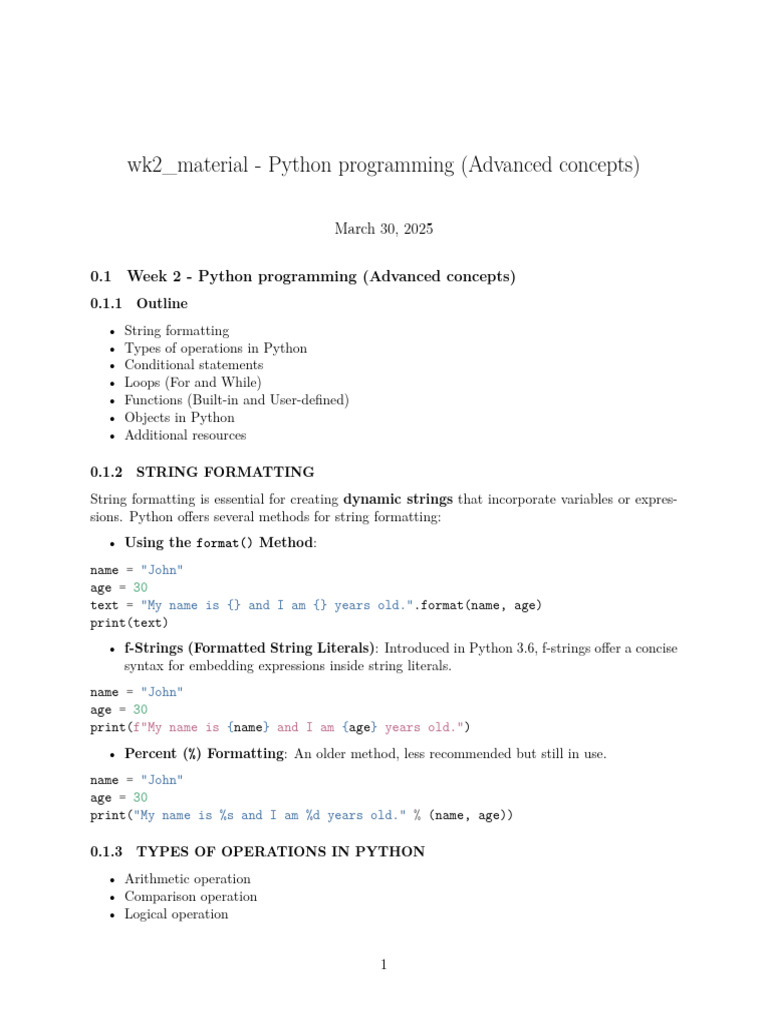 Wk2material Python Programming Advanced Concepts Pdf Python Programming Language