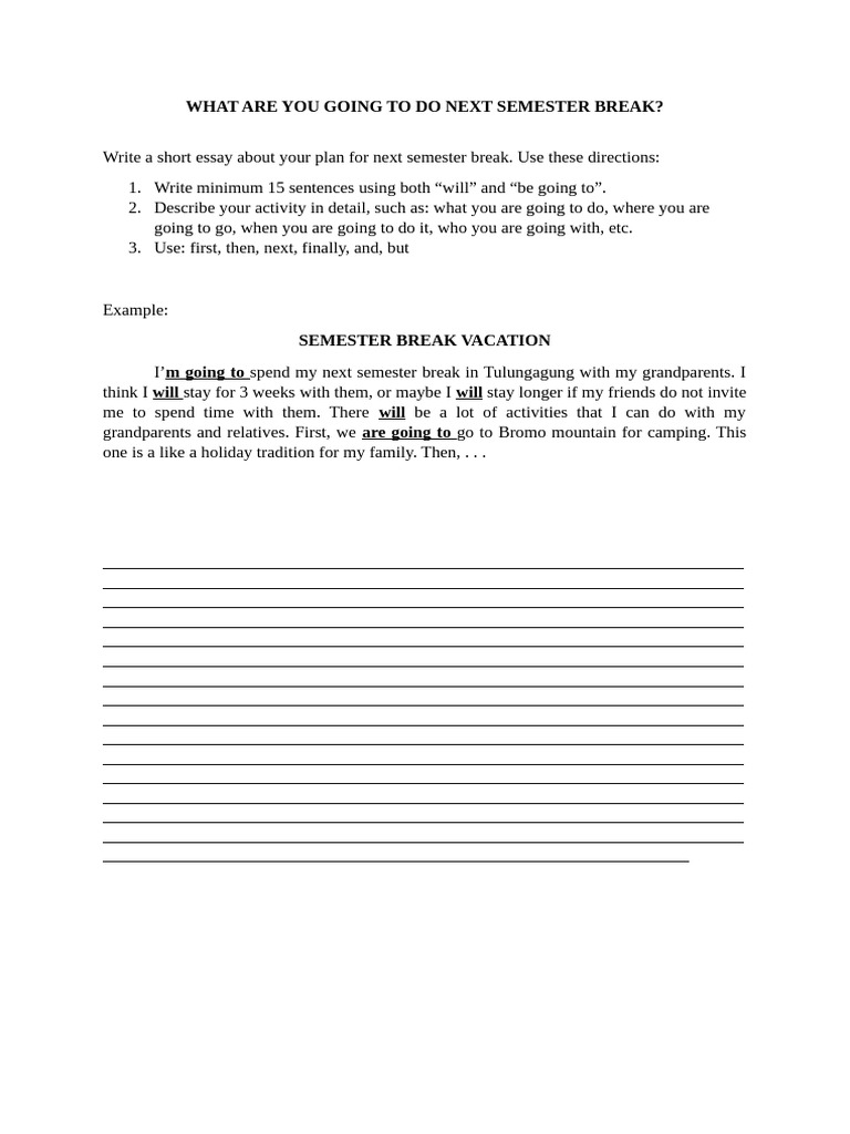 Future Tense Writing Exercise | PDF