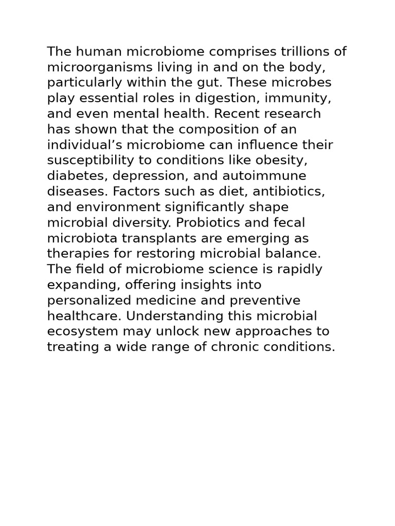 Human Microbiome and Health | PDF