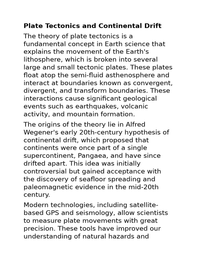 Understanding Plate Tectonics Basics | PDF