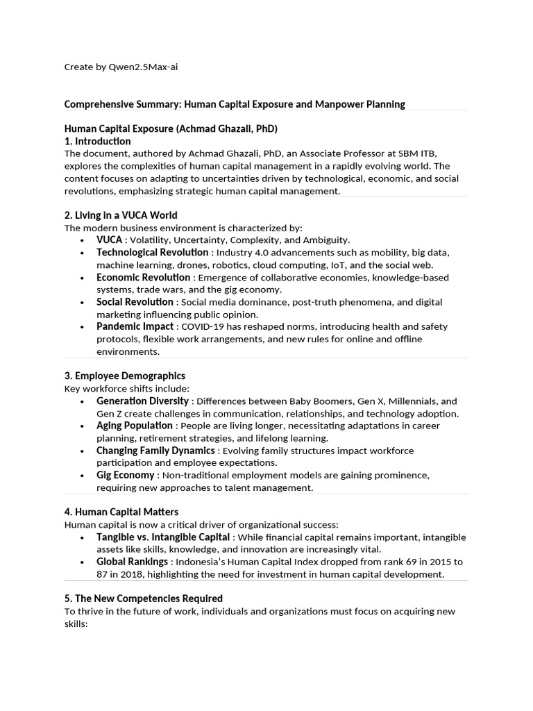 Summary-Question of Session 4 - Manpower Planning - by Qwen2.5Max-ai | PDF | Human Resource ...