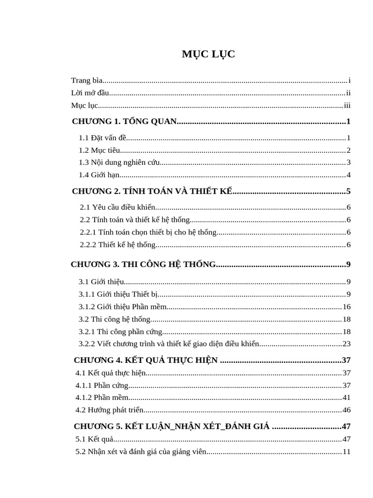 DAMH - MAU - 02 - Muc Luc | PDF