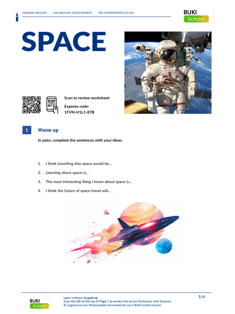 Space Vocabulary for Pre-Intermediate Learners | PDF | Meteoroid ...