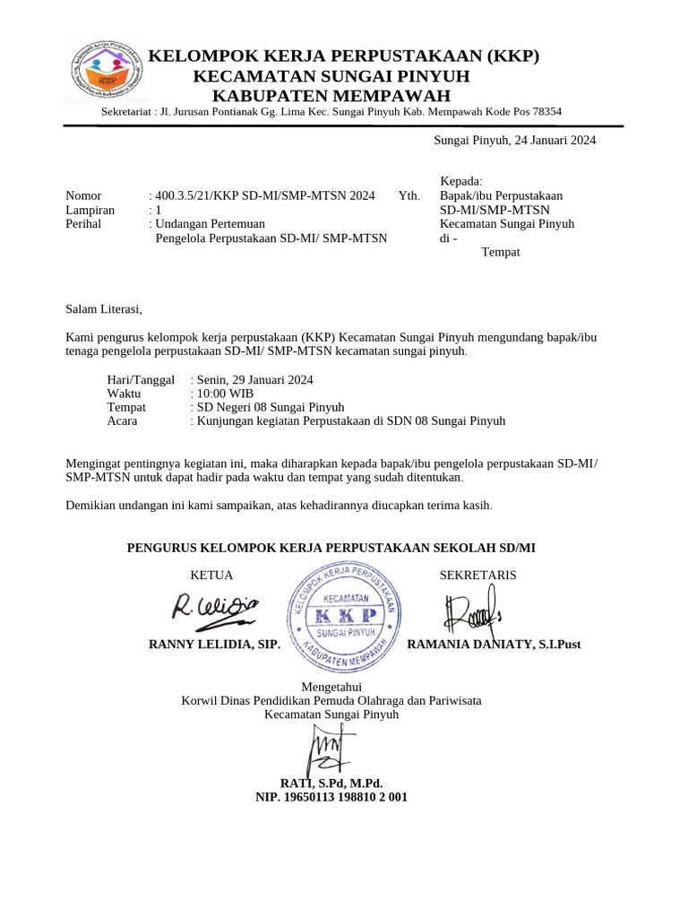 Undangan KKP Sekecamatan SP 2024 | PDF