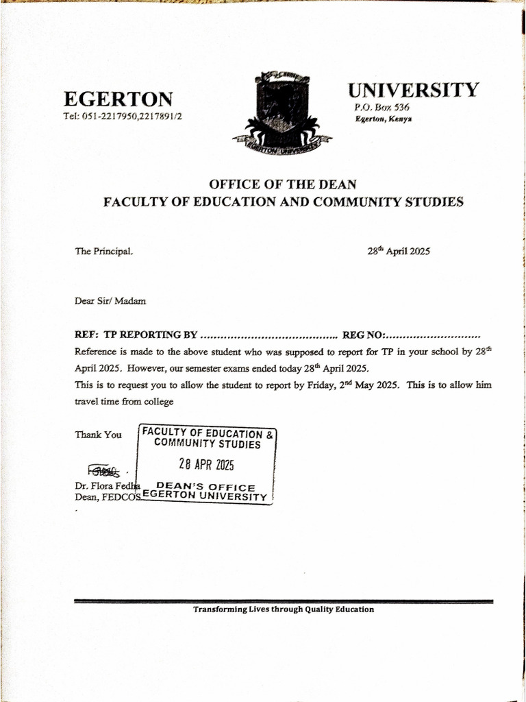 Reporting Letter | PDF