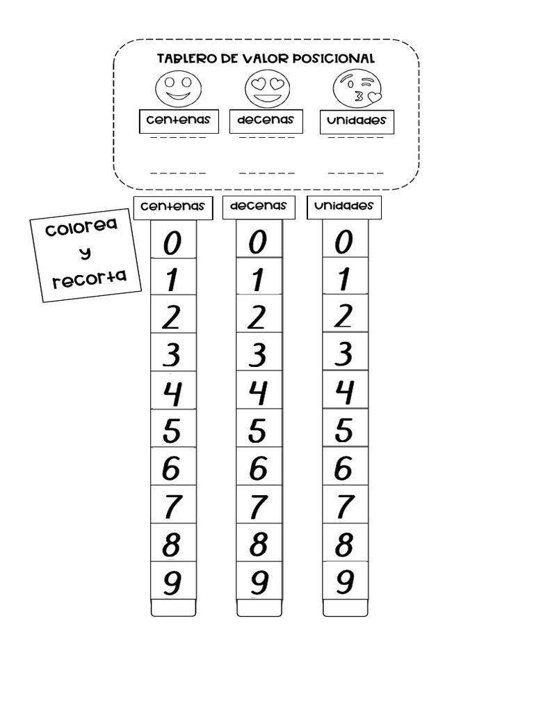 Tablero de Valor Posicional para Imprimir | PDF
