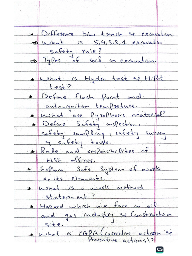 Imp Question For Safety Interview | PDF