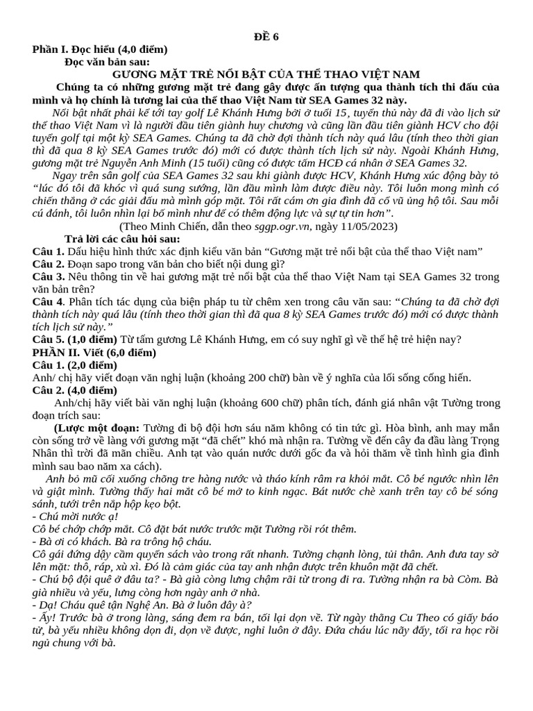 ĐỀ 6 - VBTT | PDF