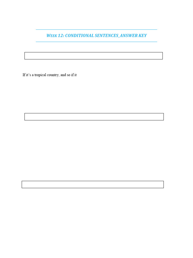 Conditional Sentences - ANSWER KEY | PDF | Language Mechanics | Grammar