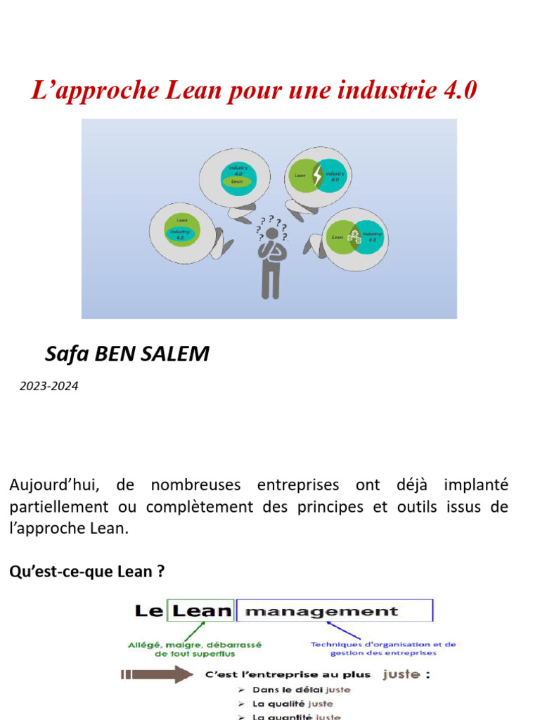 Lean Management et Industrie 4.0 | PDF | Lean (production) | Production ...