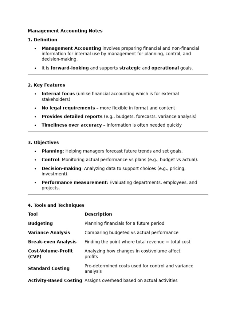 Management Accounting Notes | PDF | Management Accounting | Accounting