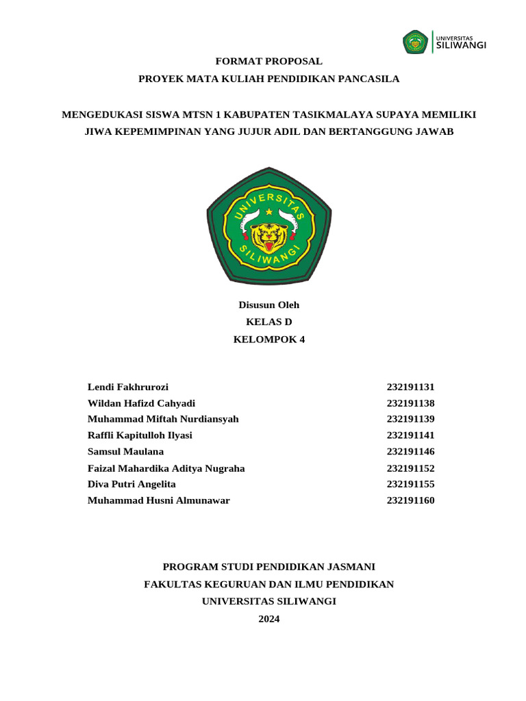 Proposal Proyek Pancasila Kel - 4 | PDF