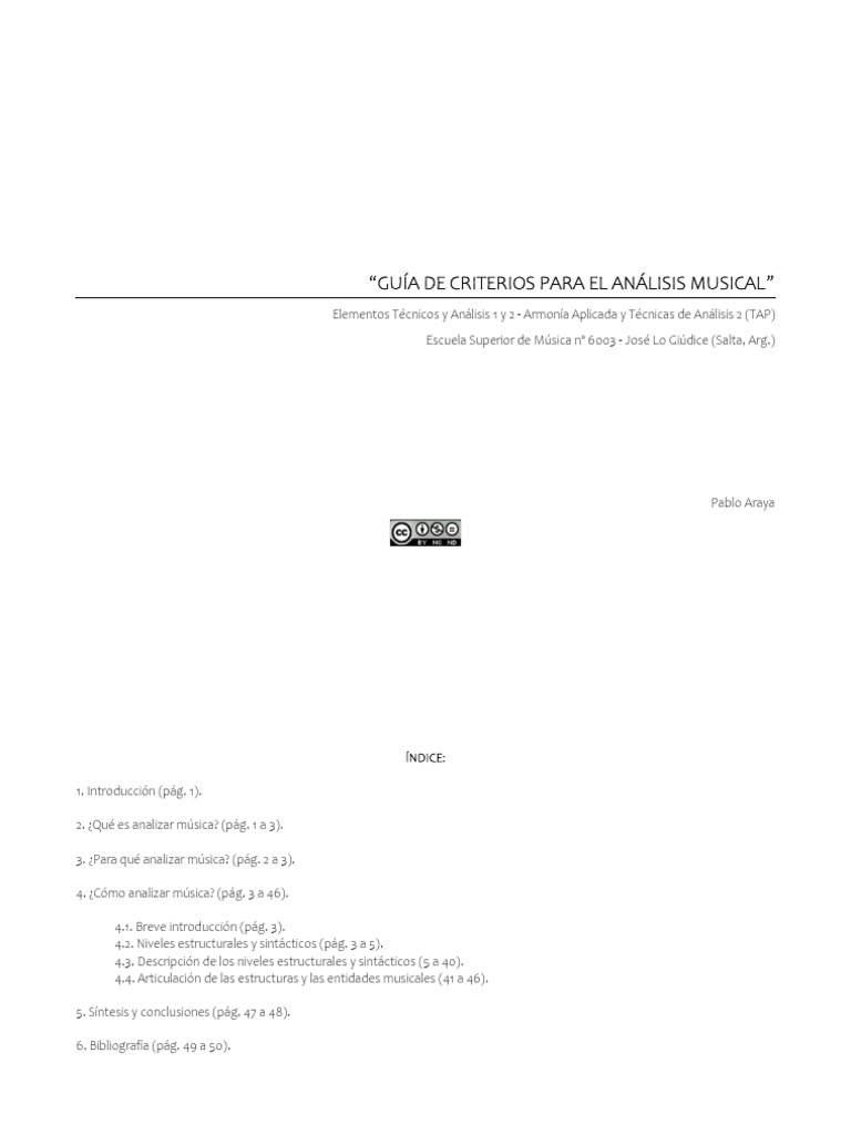 Guía de Análisis - Elementos 1 y 2 - Armonía 2 | PDF | Melodía | Ritmo