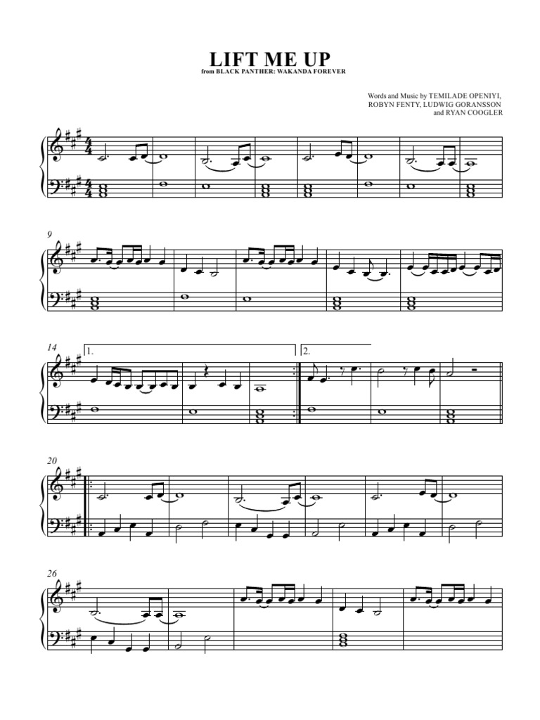 "Lift Me Up - Black Panther Song Lyrics" | PDF