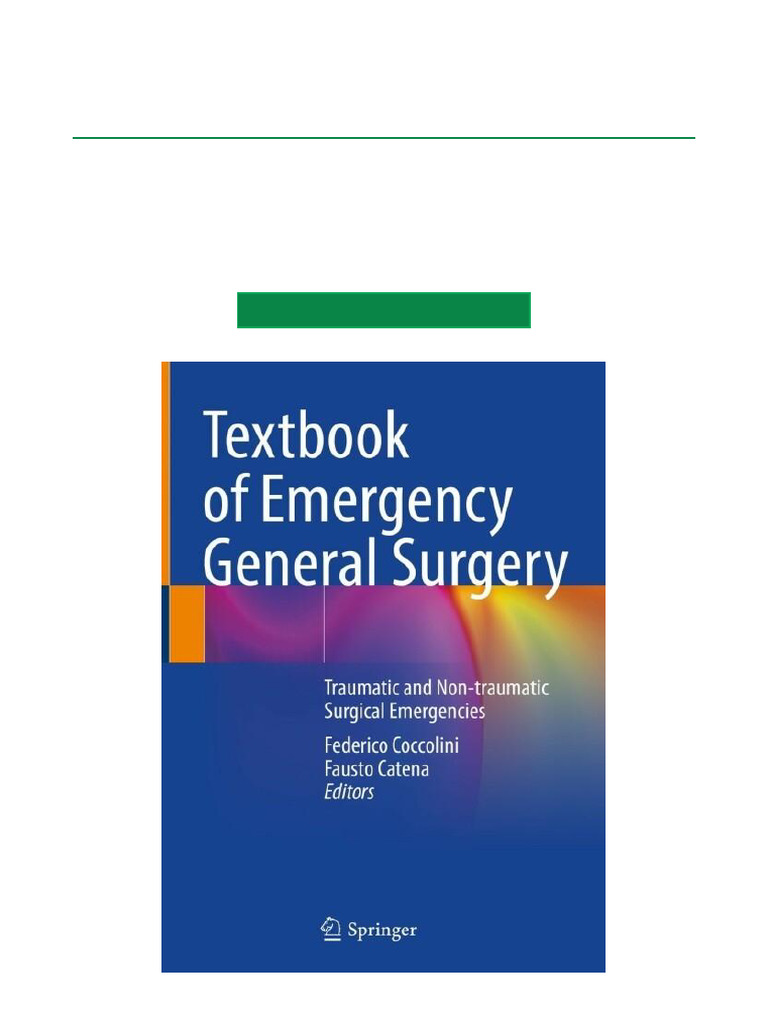 Textbook of Emergency General Surgery Traumatic and Non Traumatic ...