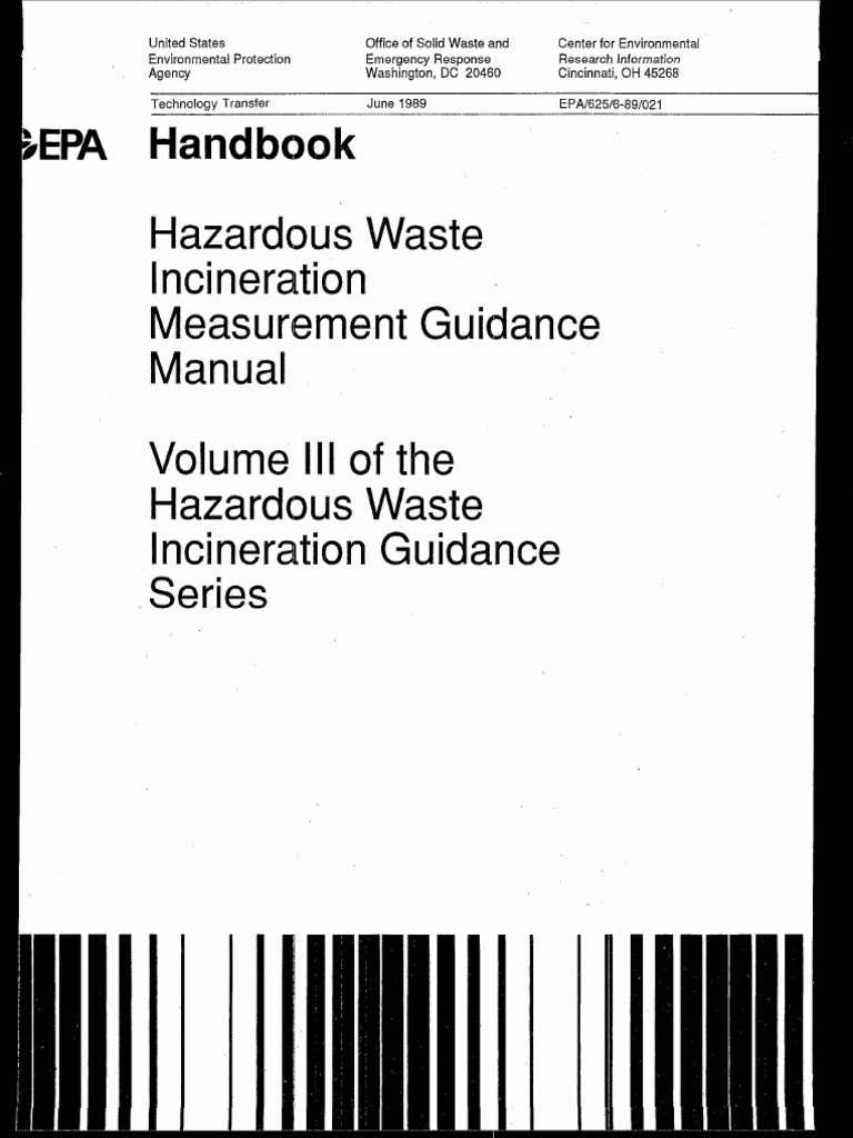 The Hazardous Waste Incineration Guidance Series - Hazardous Waste Incineration Measurement ...