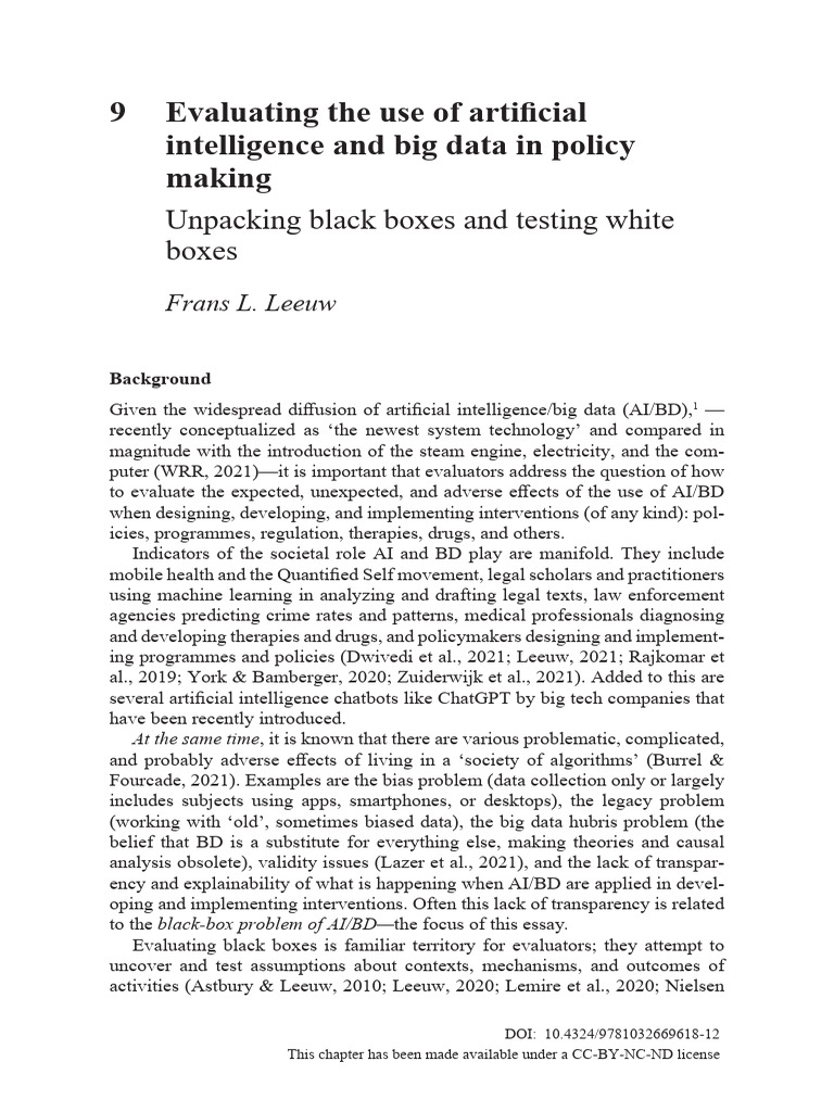 Evaluating The Use of Artificial Intelligence and Big Data in Policy Making - 25 - 05 - 05 - 13 ...