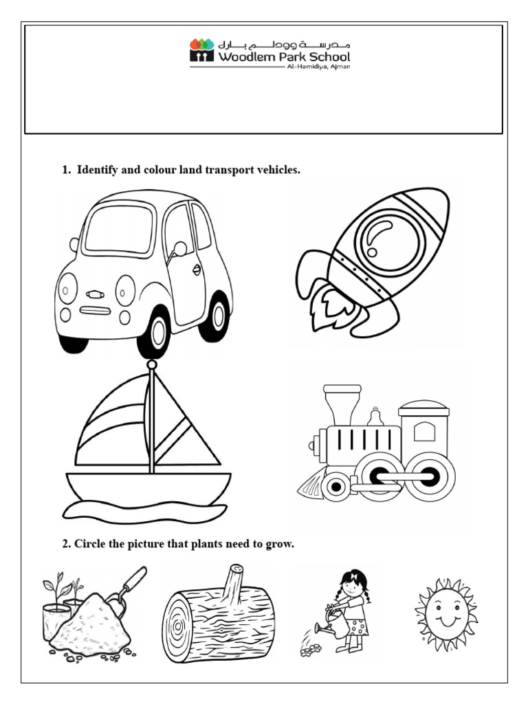 Kg1 - Evs Practice Sheet | PDF