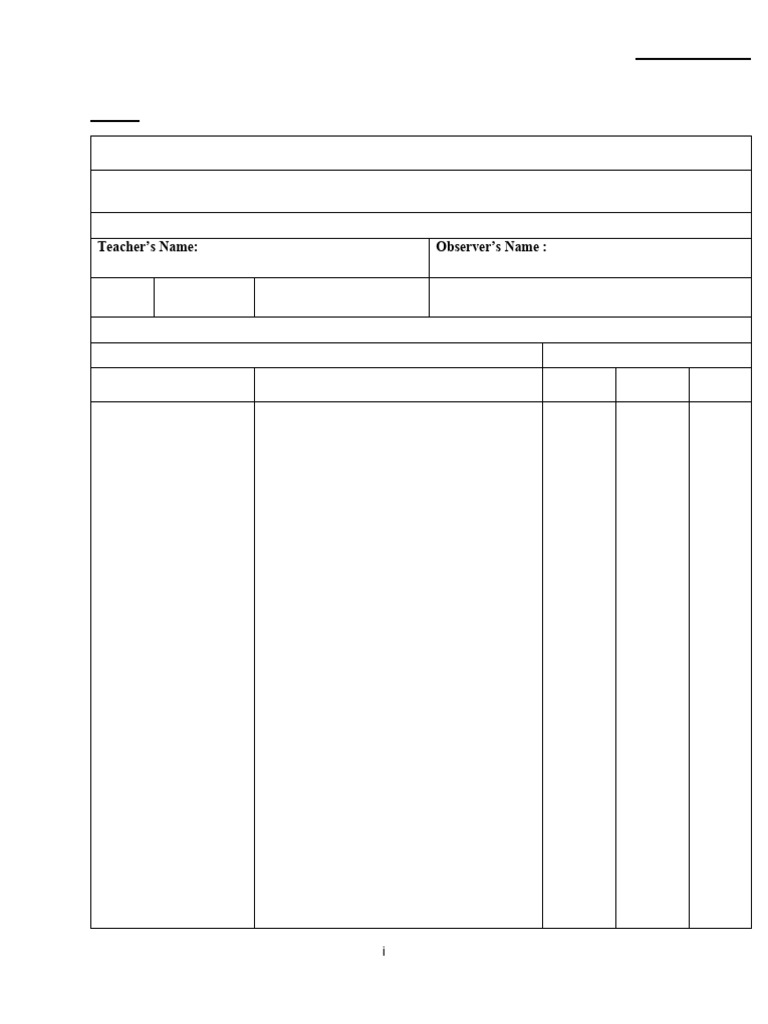 Tpad Annex 4 Lesson Observation Form | PDF