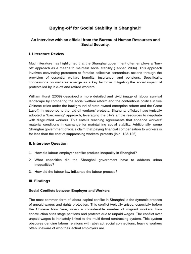 Buyingoff For Social Stability | PDF | Labour Economics | Layoff