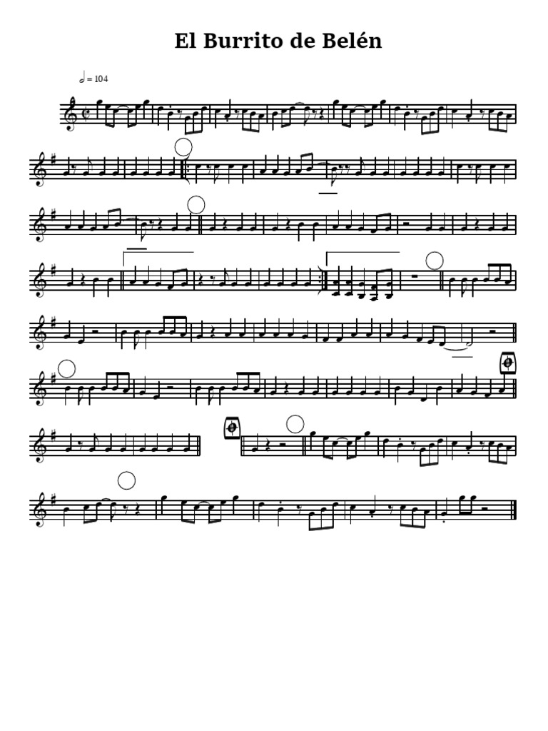 El Burrito de Belén - 001 Guitarra - Piano | PDF