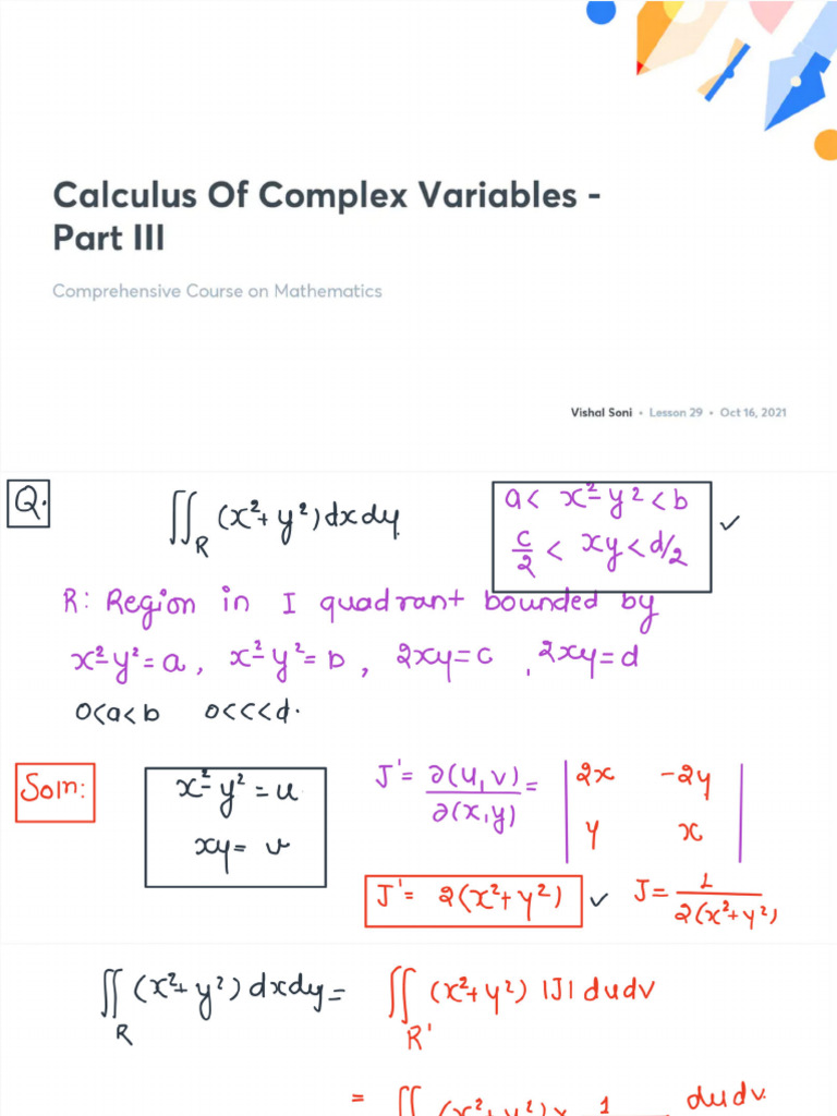 Calculus of Complex Variables Part III With Anno | PDF