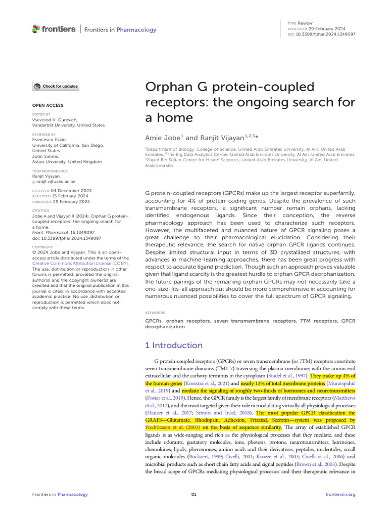 3june-GPCR recent review for deorphanization methods | PDF | Cell Signaling | Receptor ...