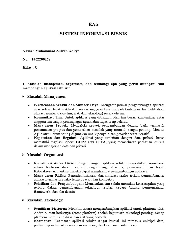 EAS_SIB_1462200168_Muhammad Zulvan Aditya | PDF