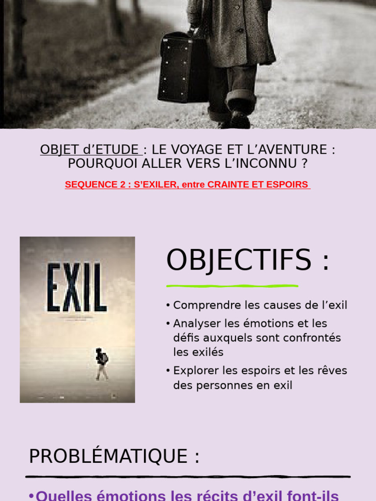 Exil : Craintes et Espoirs Partagés | PDF | Exil