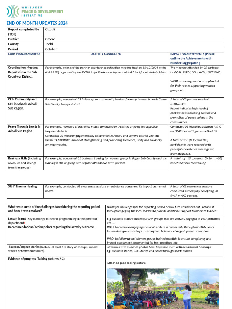TOT End of Month Updates 2024 ASR | PDF | Social Psychology ...
